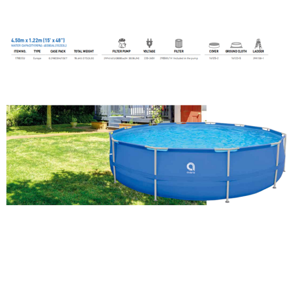 Jilong Avenli 17802EU round frame pool set 4.5mx1.22m | Furniture Ideal